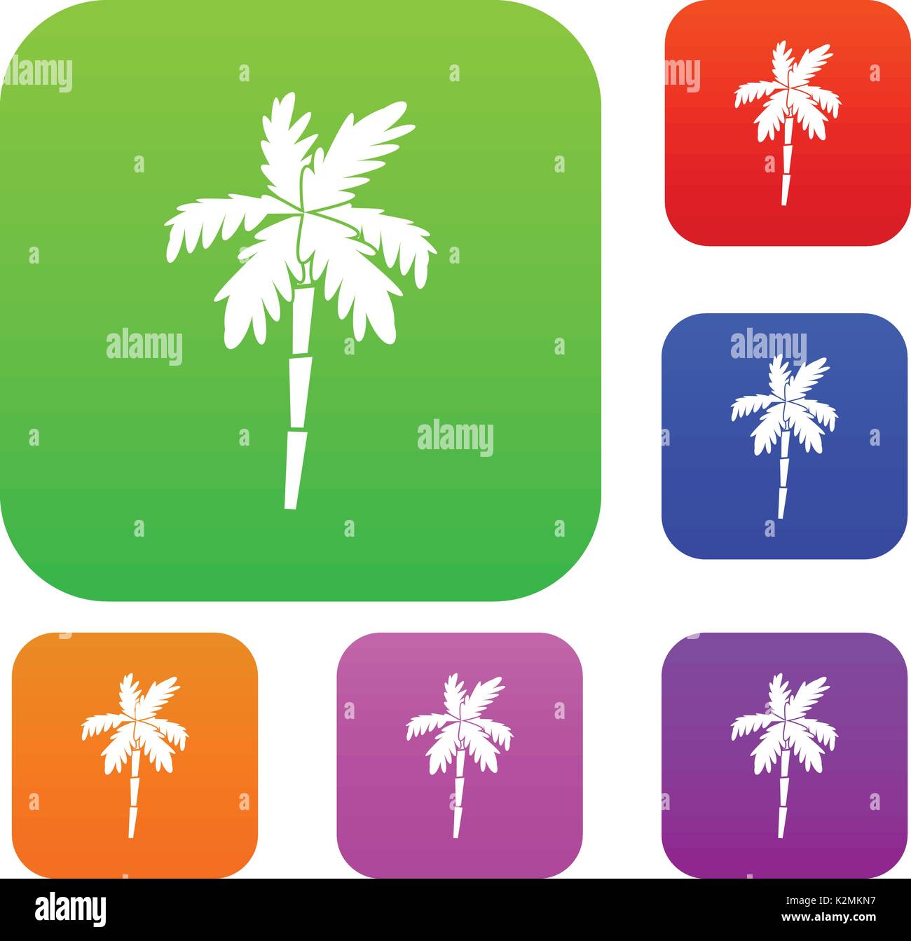 Palm tree set collection Stock Vector Image & Art - Alamy