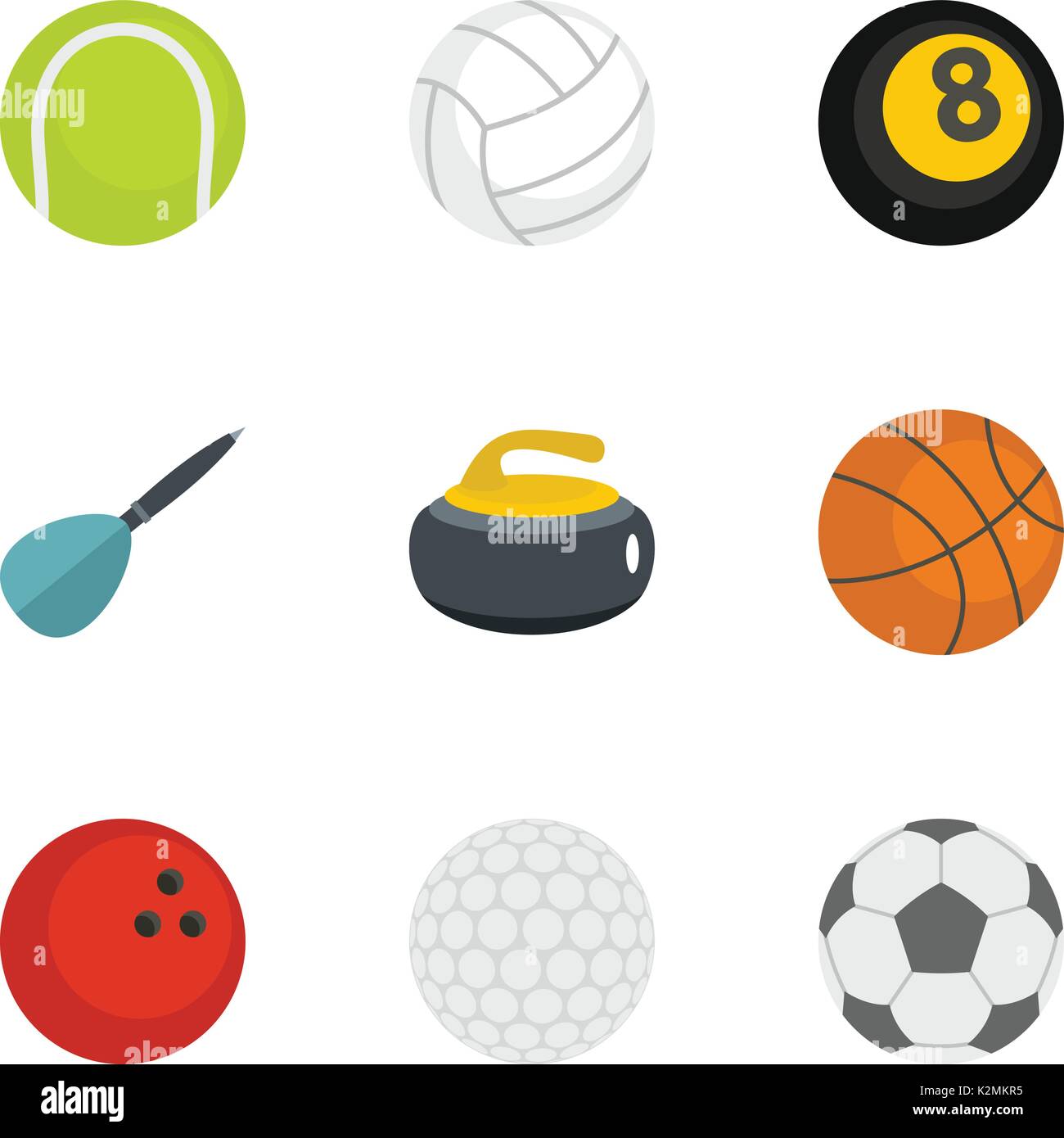 Ball icons set, flat style Stock Vector Image & Art - Alamy