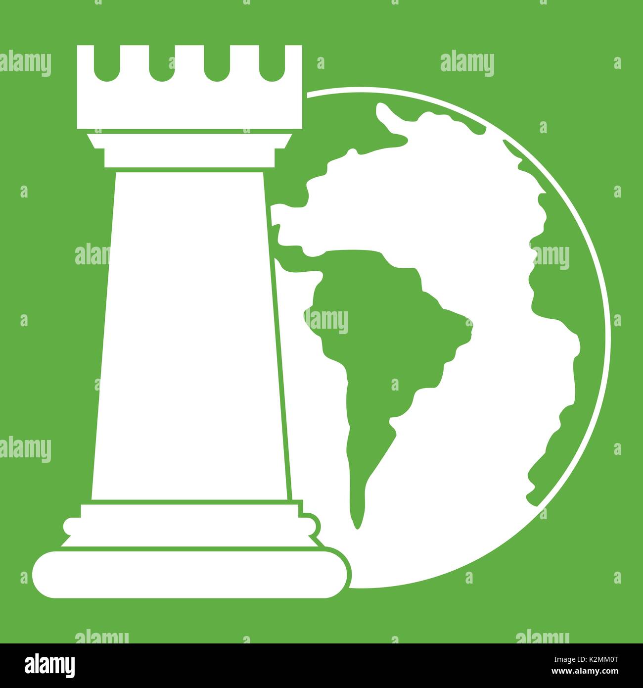 World planet and chess rook icon green Stock Vector Image & Art - Alamy