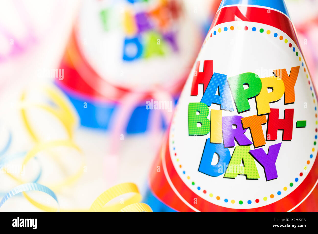 Colorful party hats for kids Birthday Party Stock Photo - Alamy