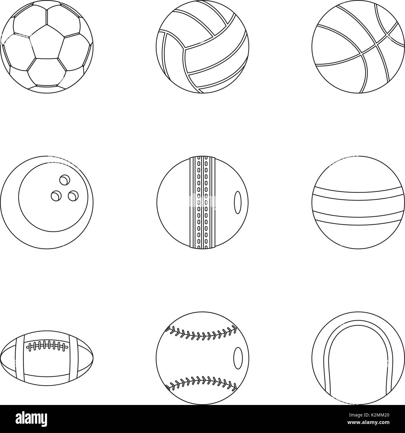 Game equipment icons set, outline style Stock Vector Image & Art - Alamy