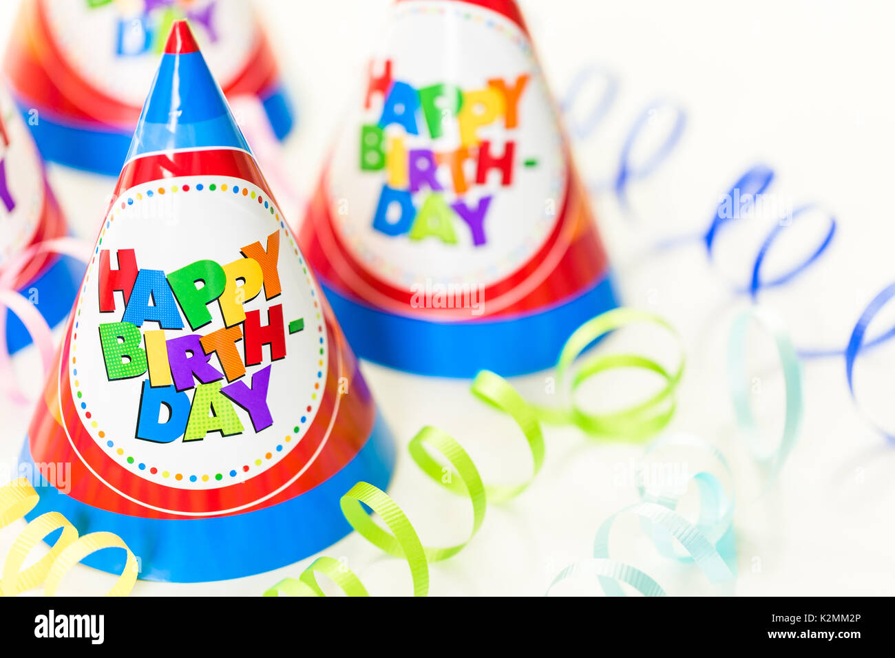 Colorful party hats for kids Birthday Party Stock Photo - Alamy
