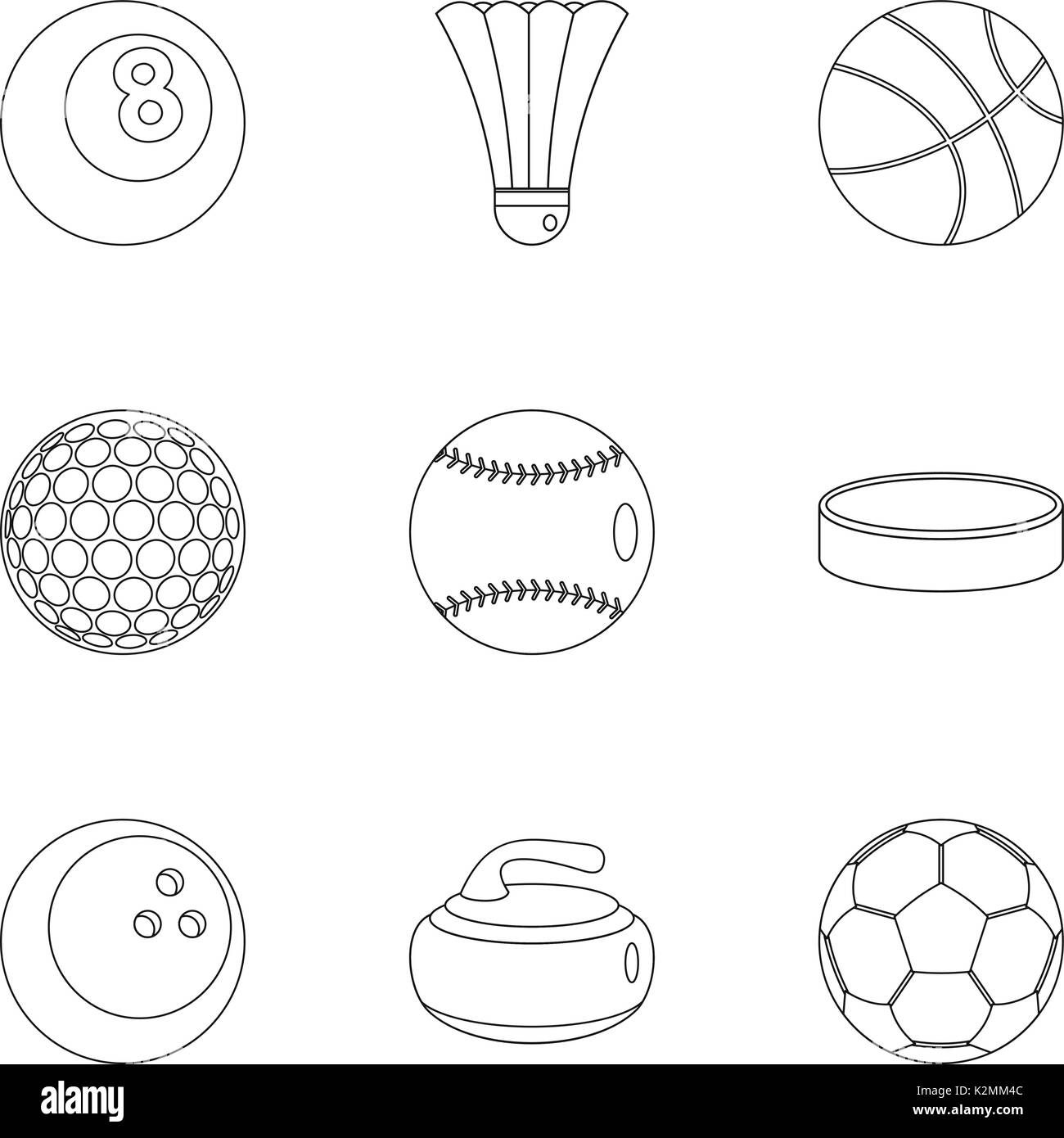Sport game icons set, outline style Stock Vector Image & Art - Alamy