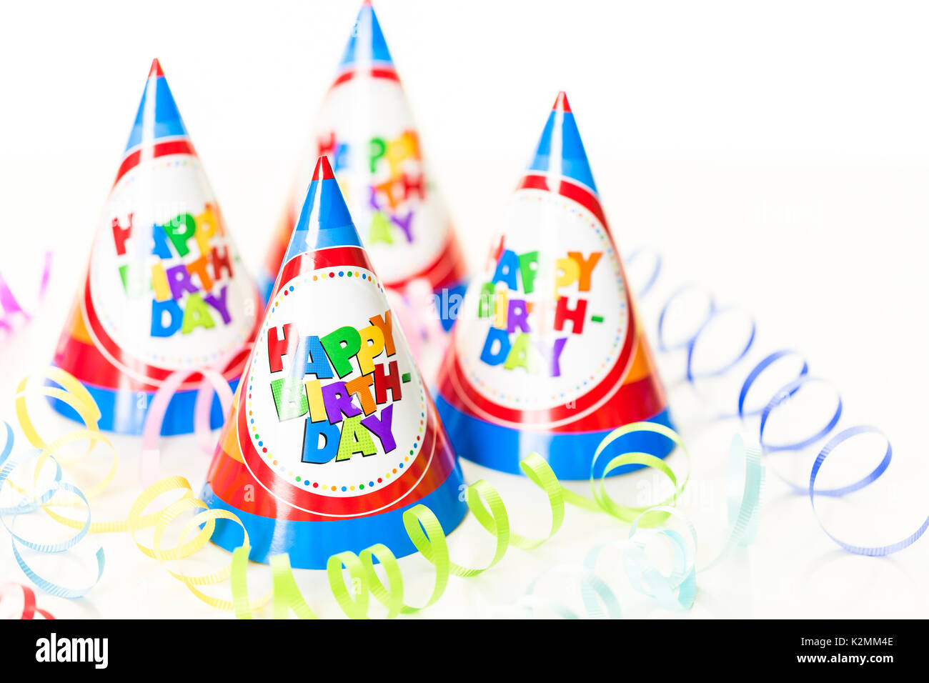 Colorful party hats for kids Birthday Party Stock Photo - Alamy