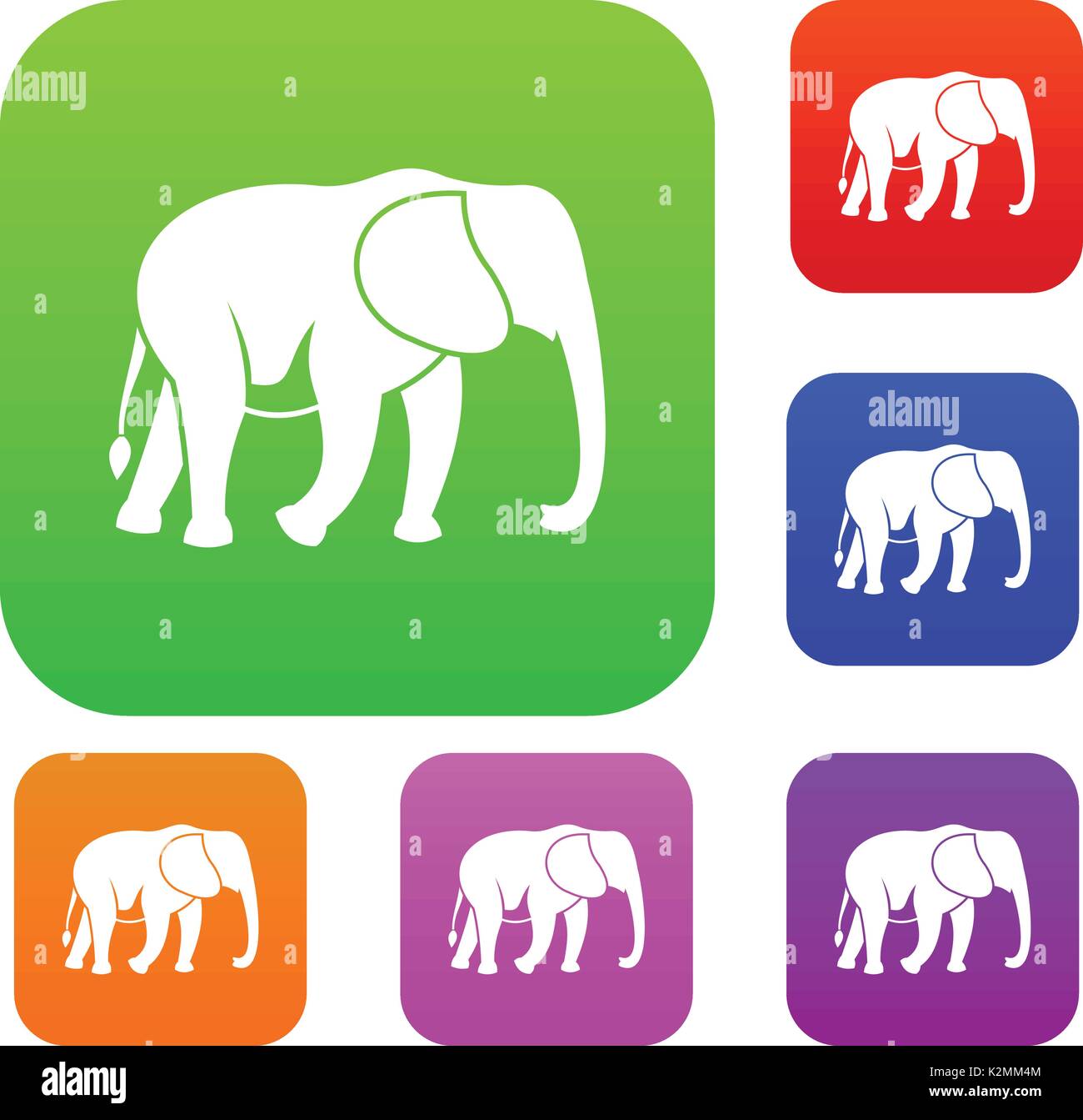 Wild elephant set collection Stock Vector Image & Art - Alamy