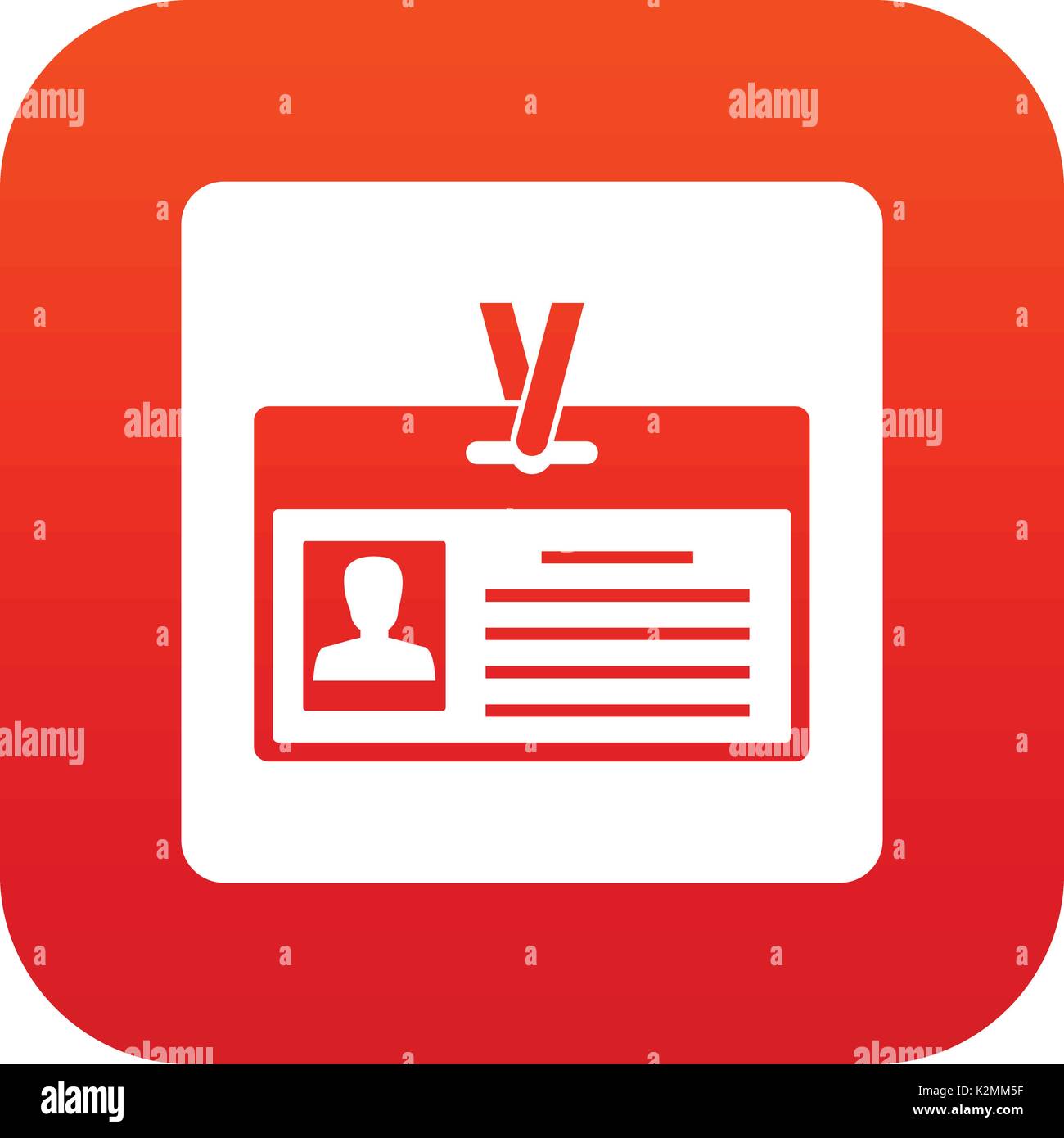 Identification card icon digital red Stock Vector Image & Art - Alamy