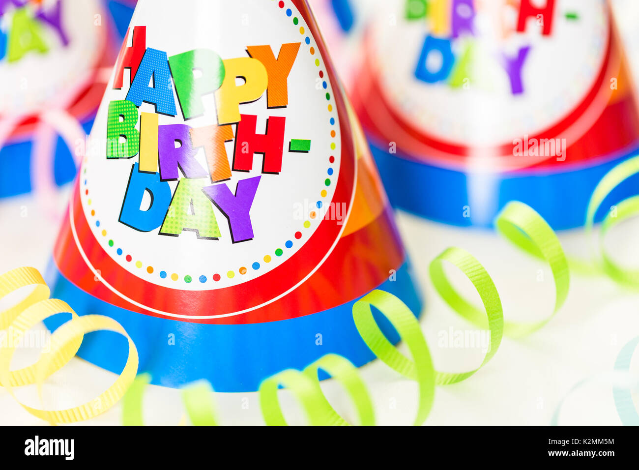 Colorful party hats for kids Birthday Party Stock Photo - Alamy