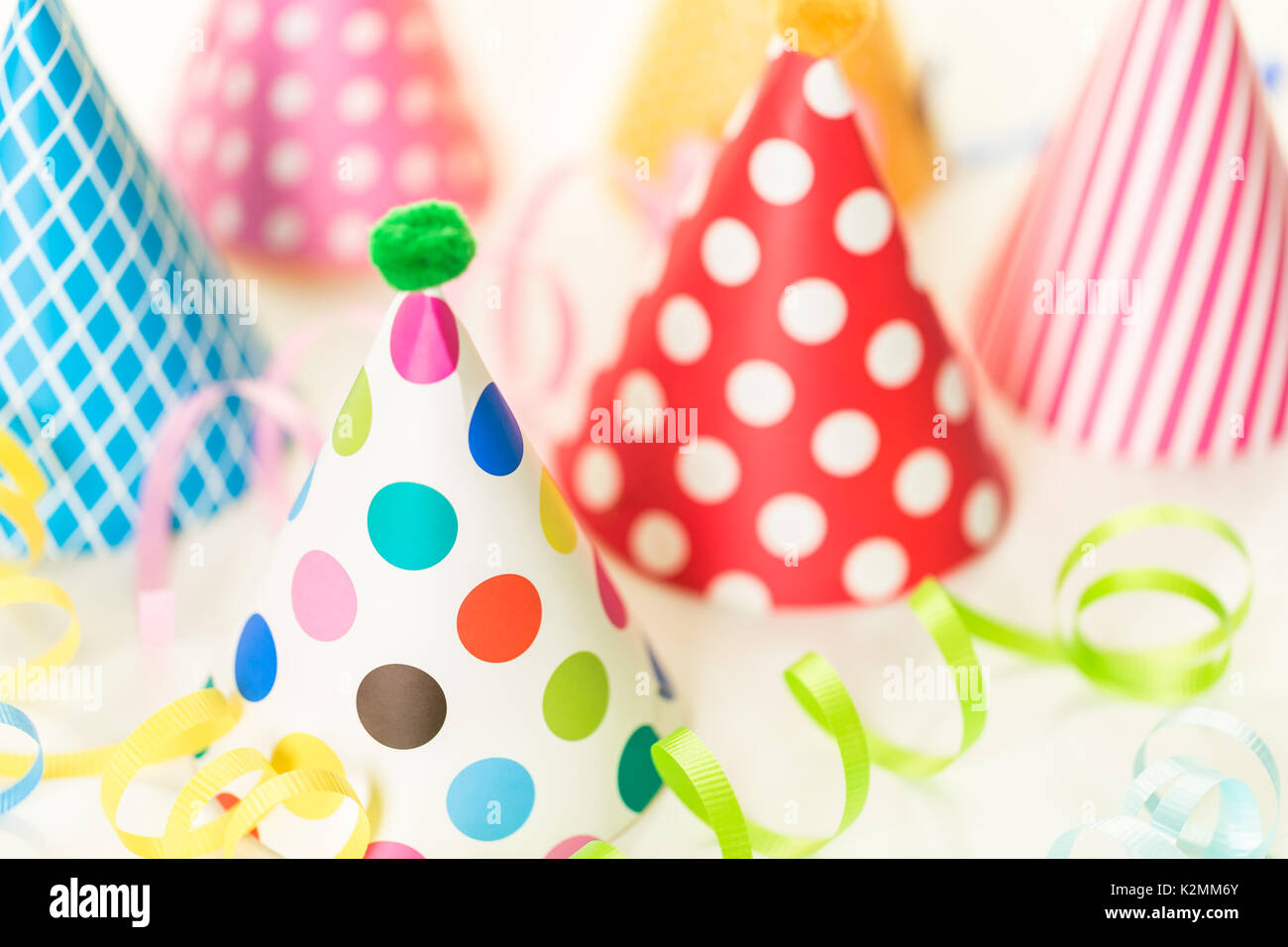 Colorful party hats for kids Birthday Party Stock Photo - Alamy