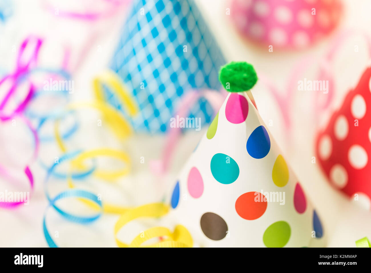 Colorful party hats for kids Birthday Party Stock Photo - Alamy