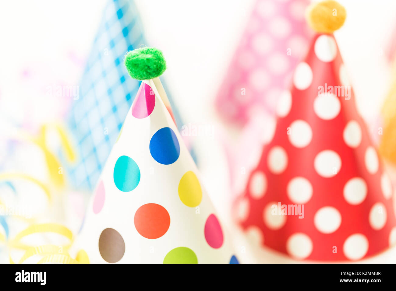 Colorful party hats for kids Birthday Party Stock Photo - Alamy