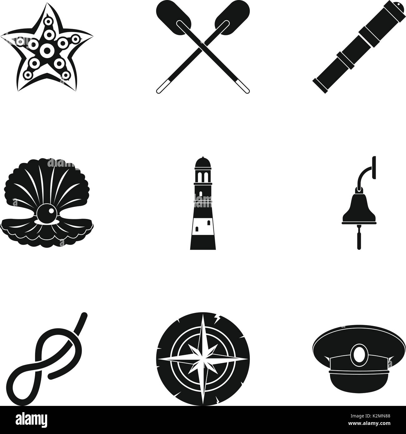 Sea icons set, simple style Stock Vector Image & Art - Alamy
