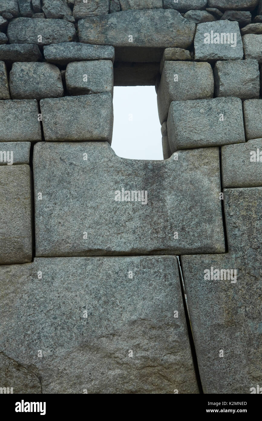 Details of quality stonework, Machu Picchu 15th century Inca ruins ...