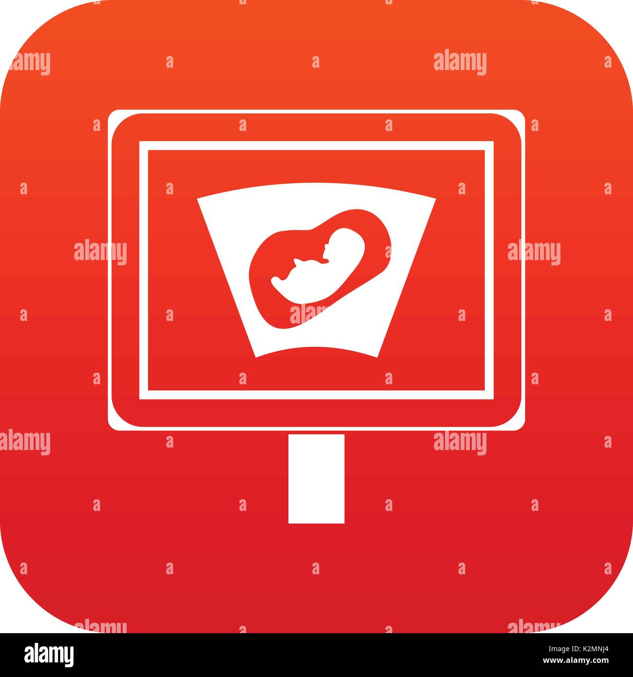 Ultrasound of baby in mother womb icon digital red Stock Vector Image ...