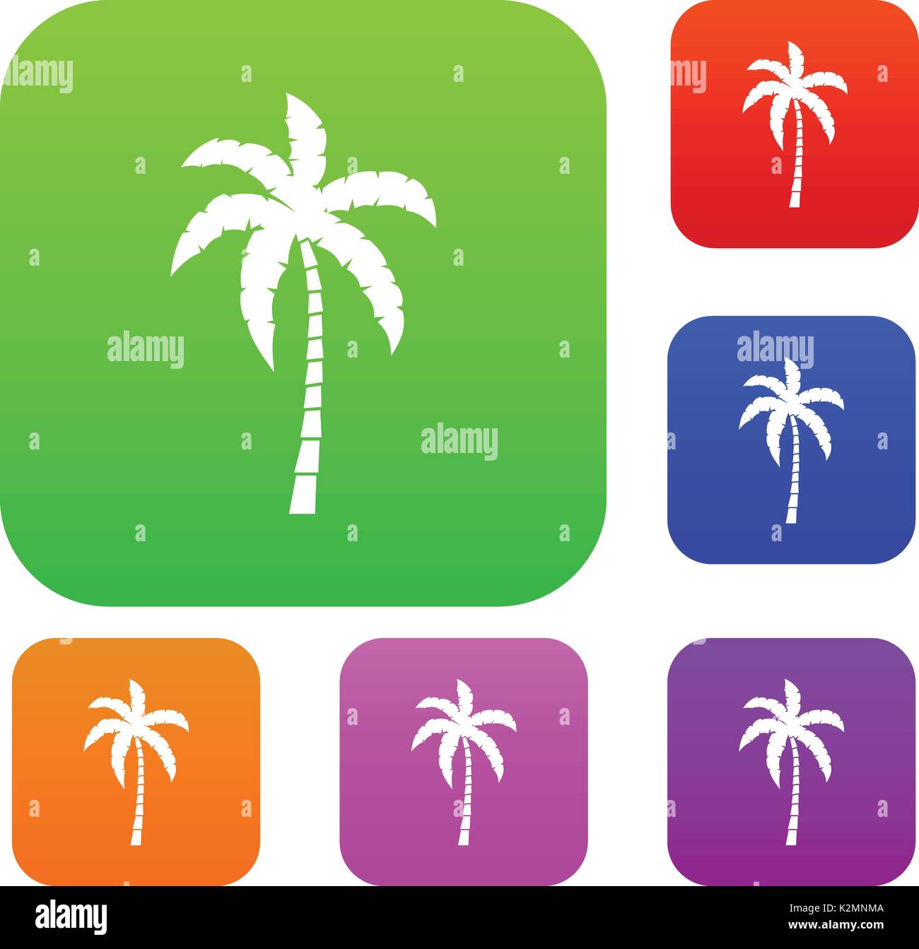 Palm tree set collection Stock Vector Image & Art - Alamy