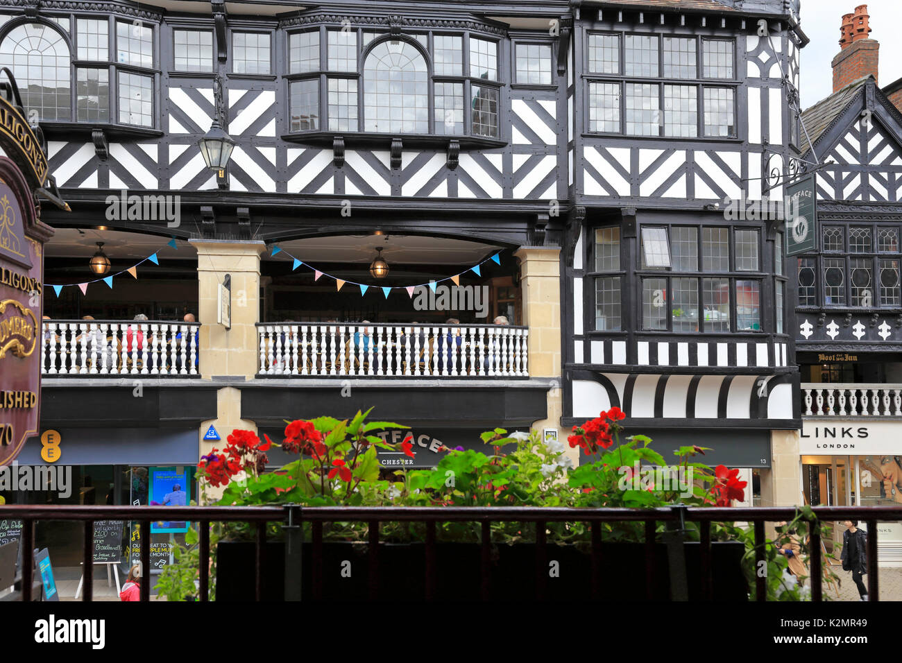 Eastgate Rows from the Rows, Chester, Cheshire, England, UK Stock Photo ...
