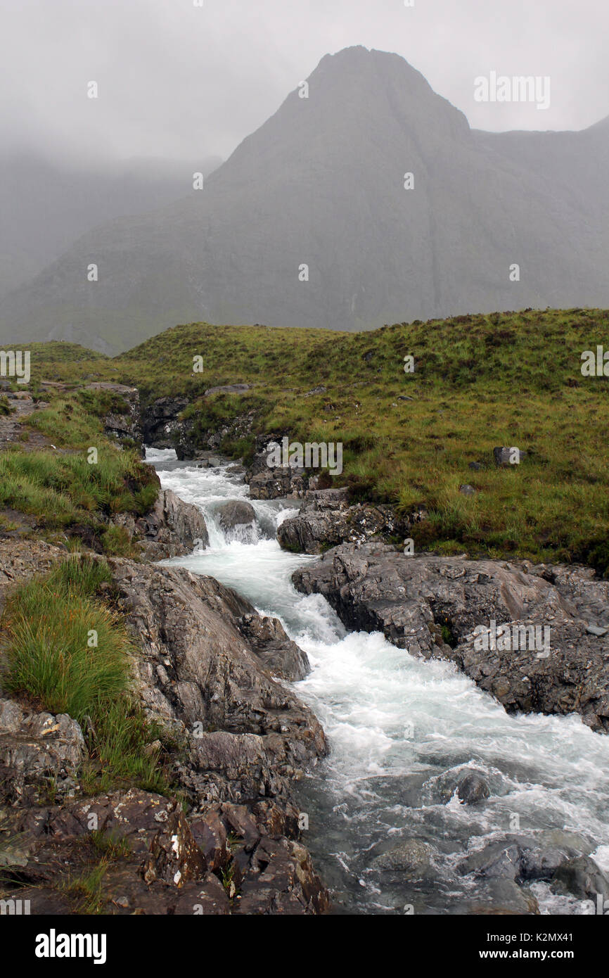 the beautiful fairy pools on the isle of skye on a misty day Stock ...