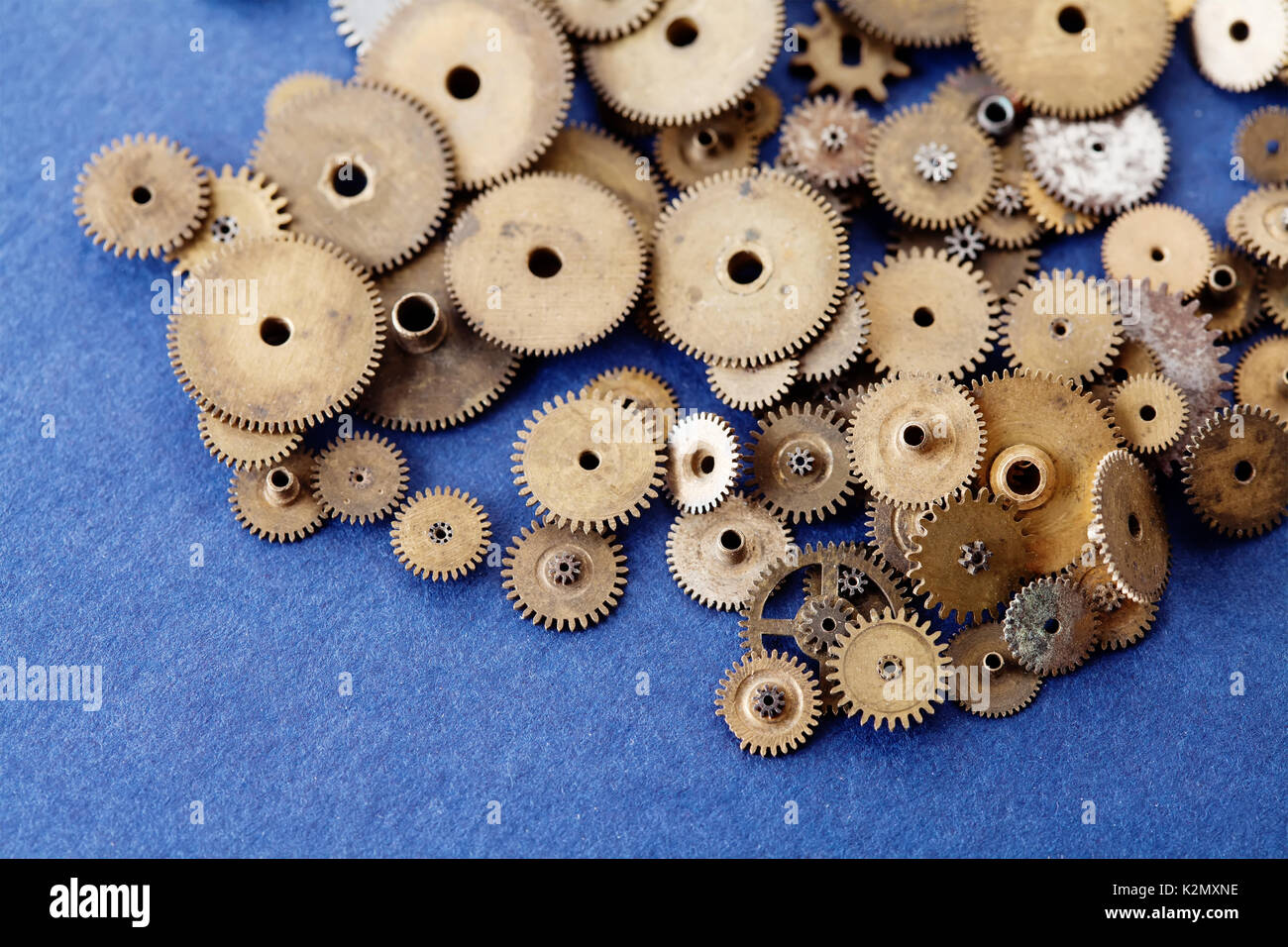 Old brass clock parts clockwork cogs gears mechanical mechanism machine ...