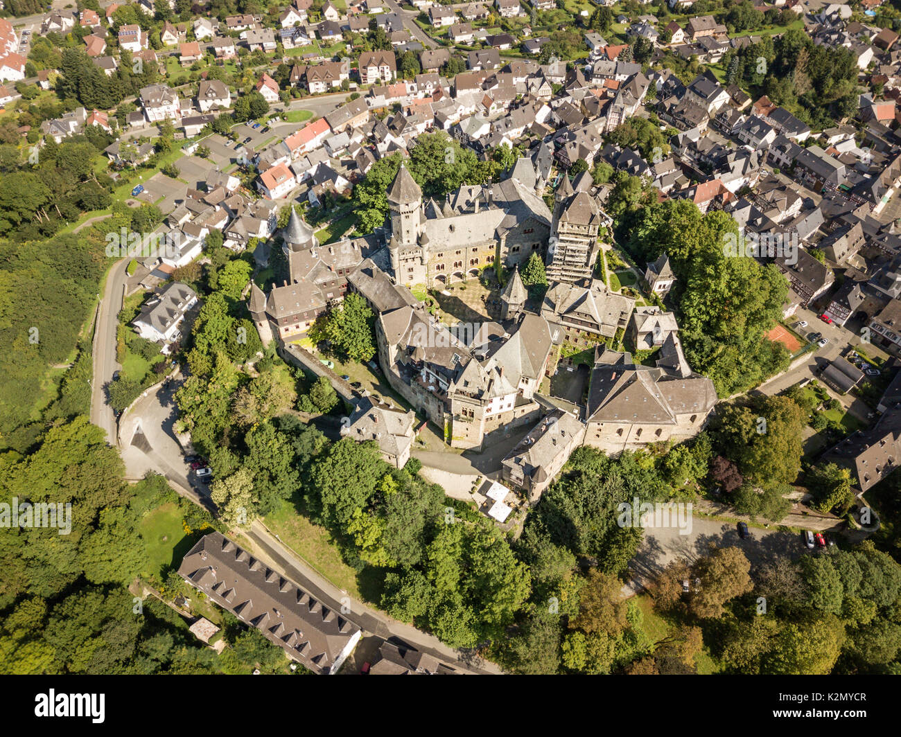 Top down view of the medieval castle Braunfels in Hesse, Germany Stock ...