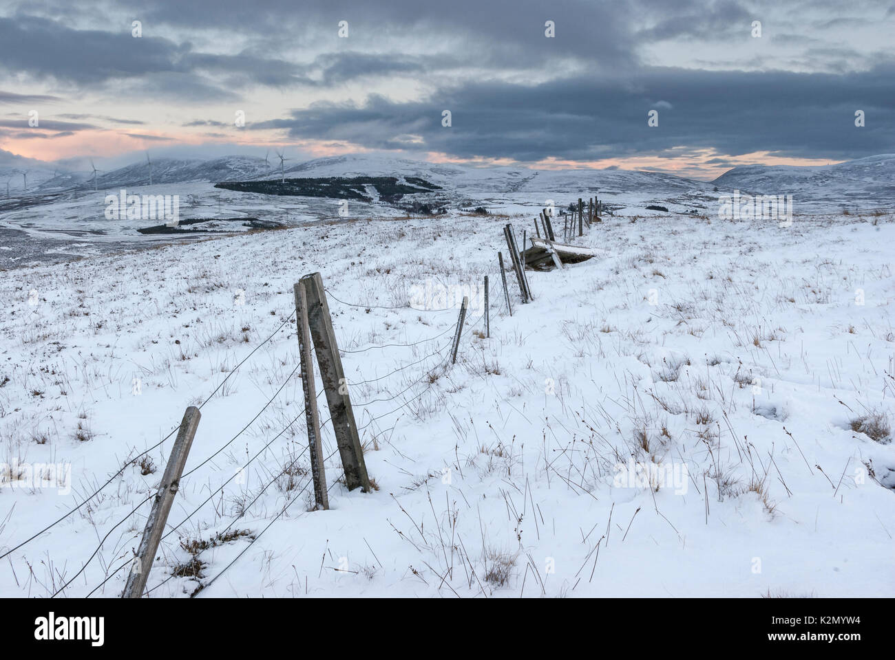 Old broken fence on hill in rogart hi-res stock photography and images ...