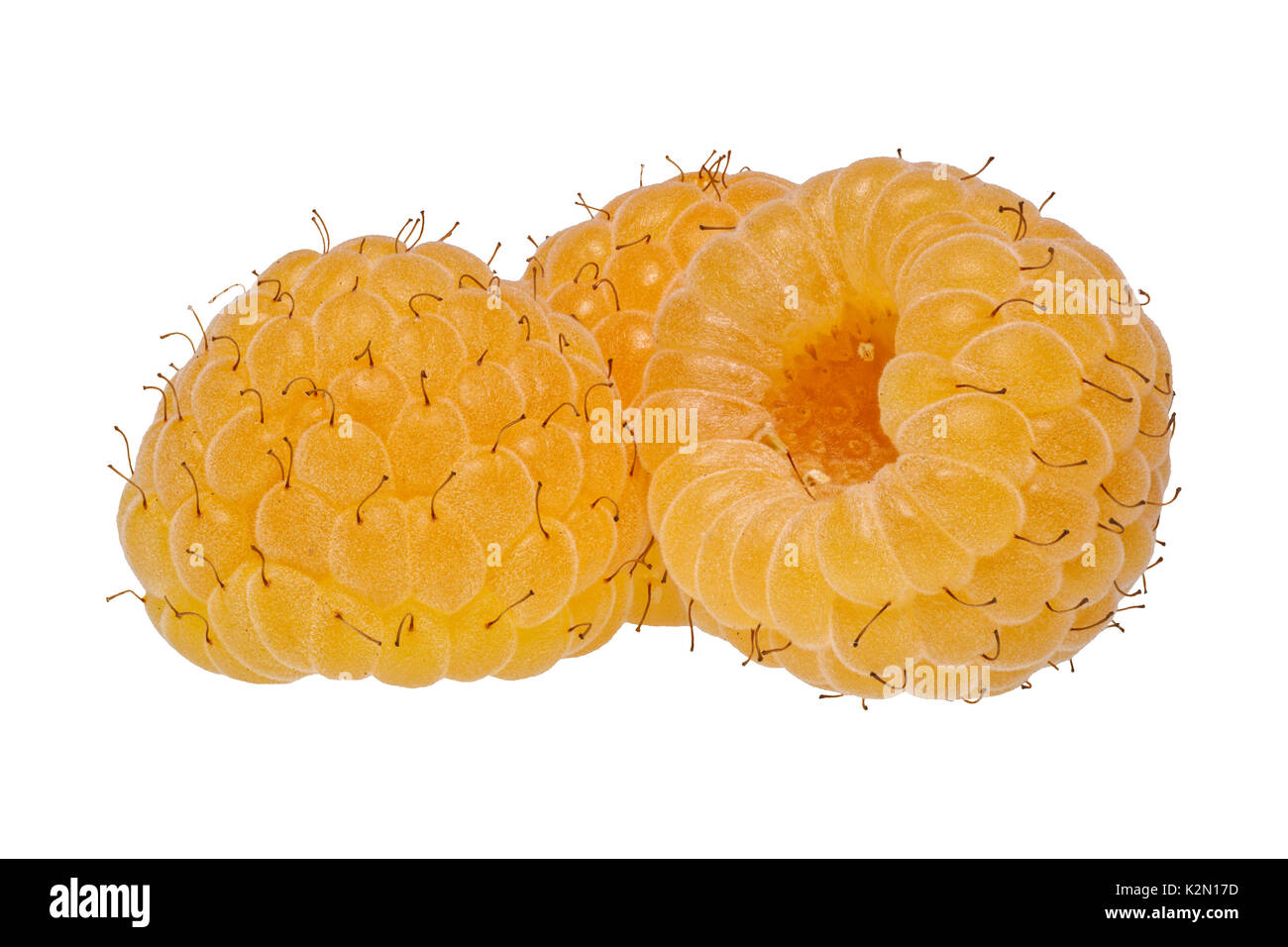 Yellow raspberries isolated on a white background Stock Photo - Alamy
