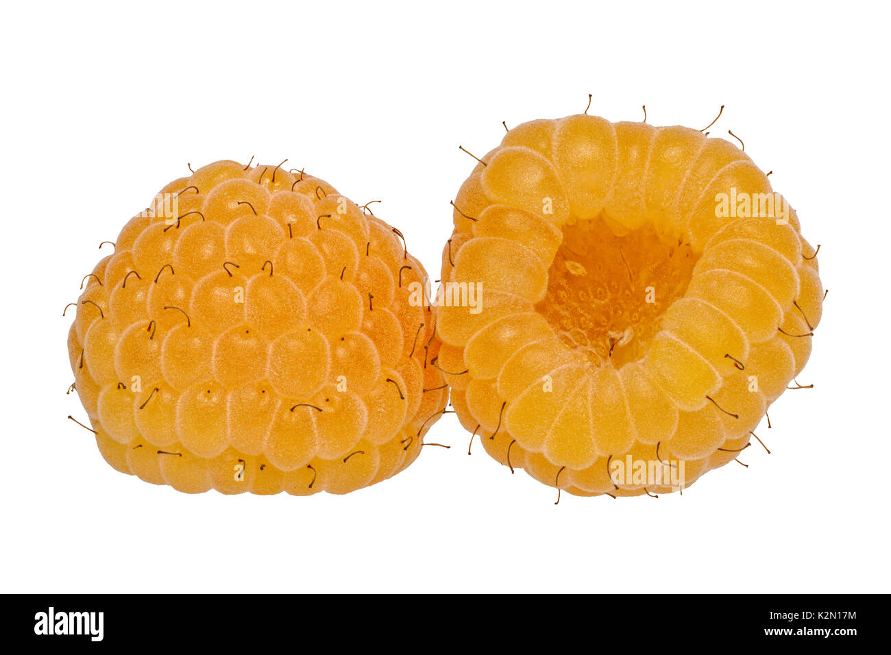 Yellow raspberries isolated on a white background Stock Photo - Alamy