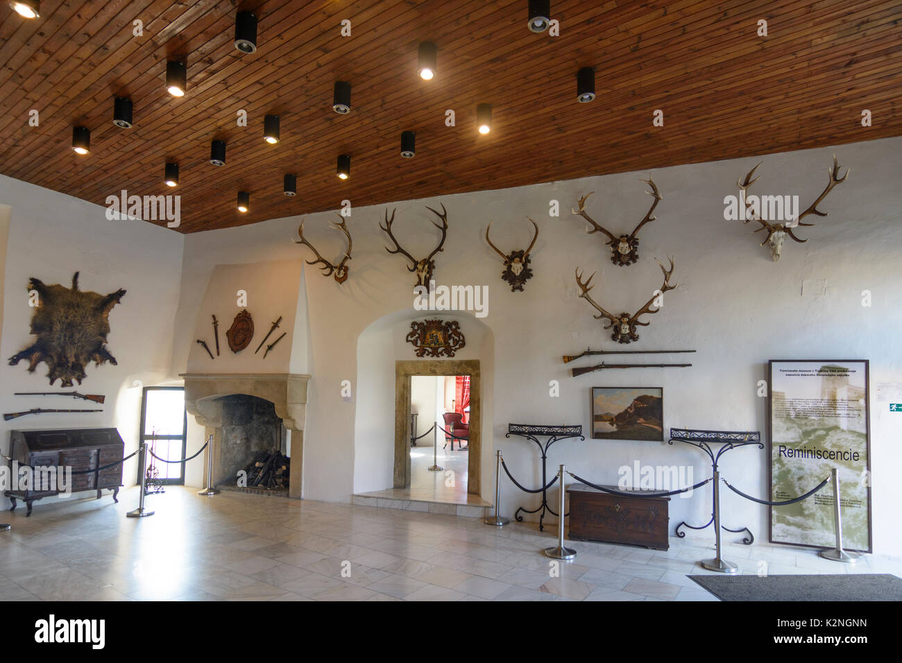 castle, Matus tower room inside, Trencín (Trentschin), Slovakia Stock ...
