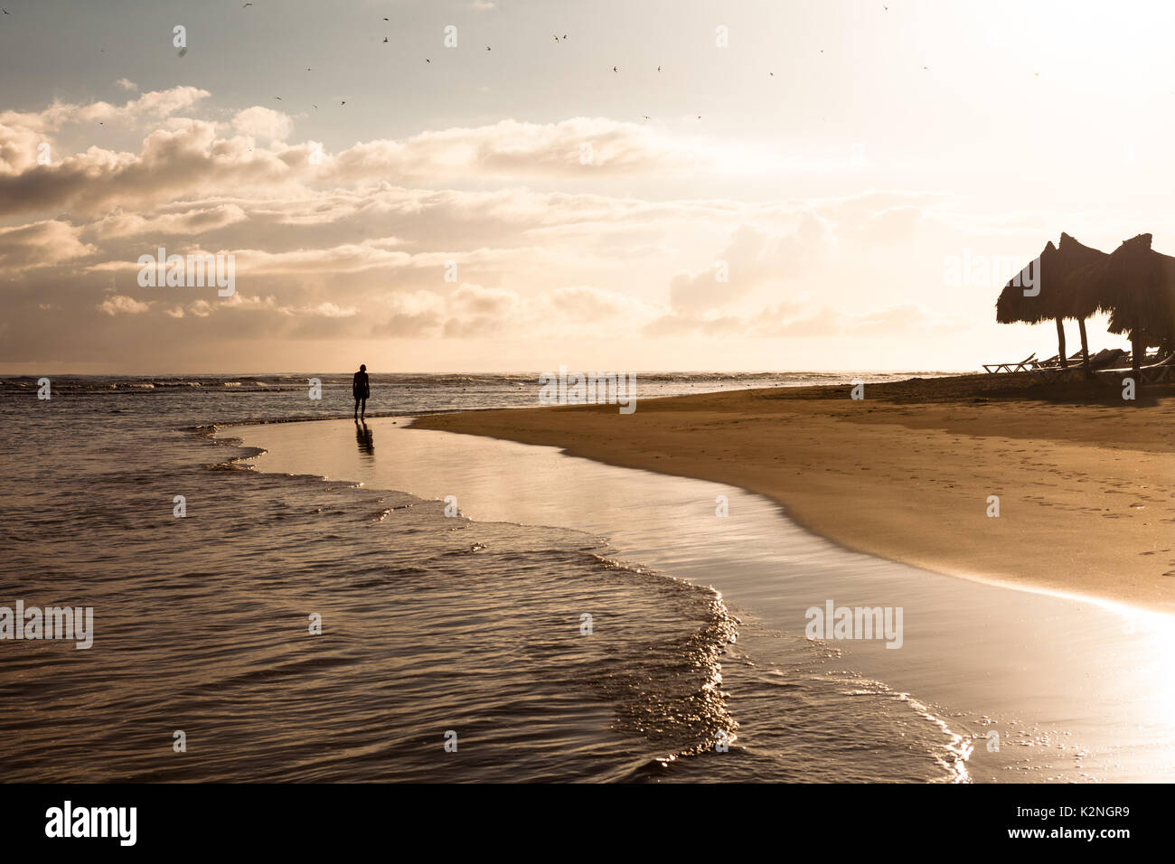 Sunset in a beach in Samaná Stock Photo - Alamy