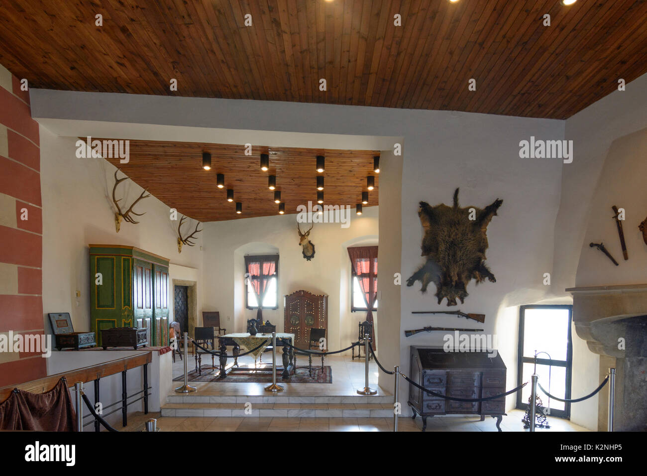 castle, Matus tower room inside, Trencín (Trentschin), Slovakia Stock ...