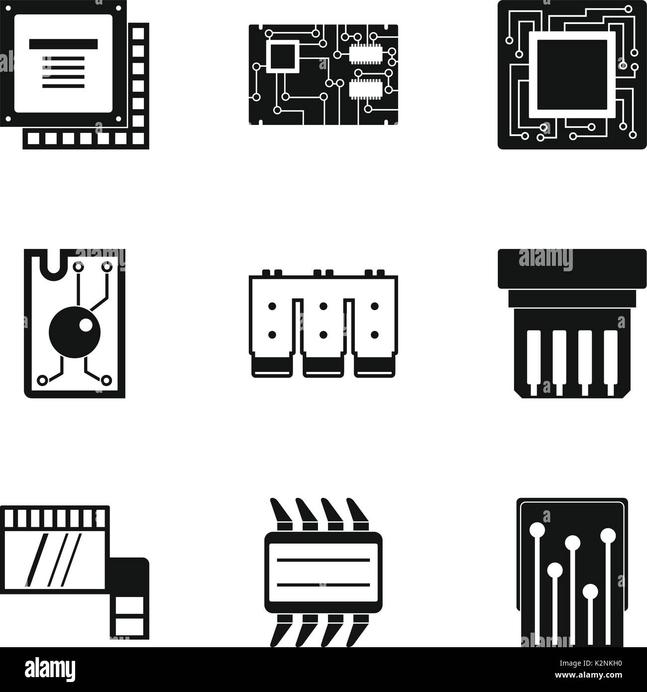 Chip icons set, simple style Stock Vector Image & Art - Alamy