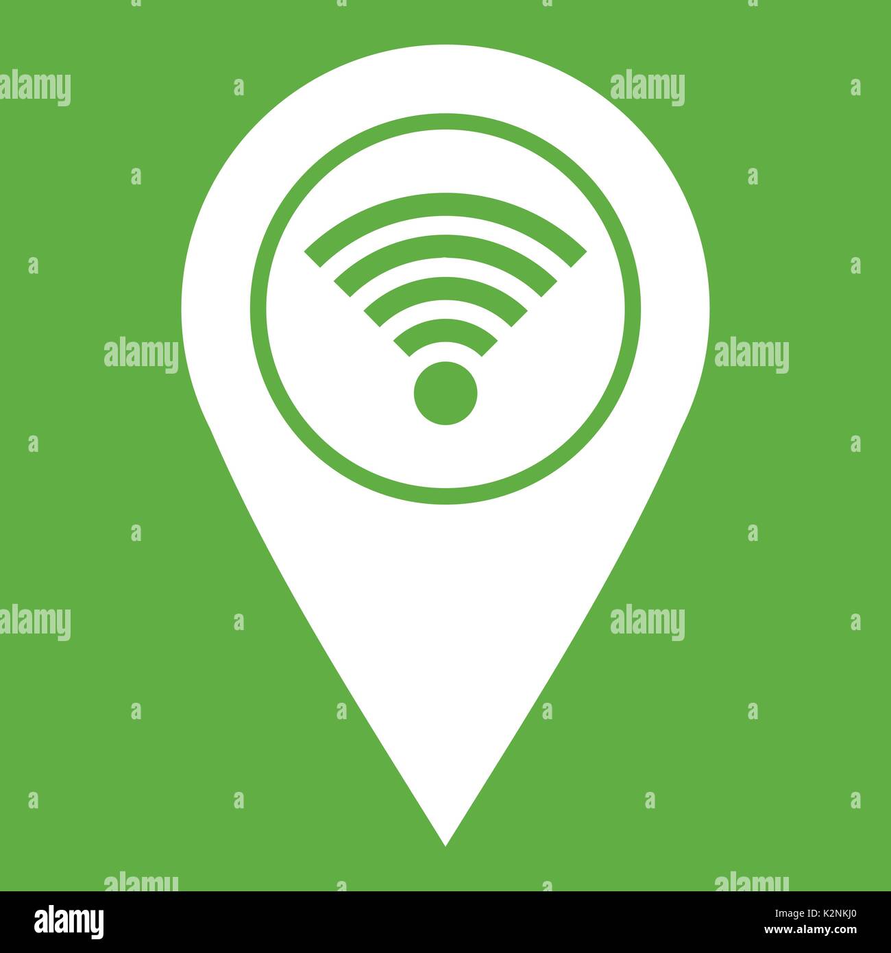 Map pin pointer with wi fi symbol icon green Stock Vector Image & Art ...