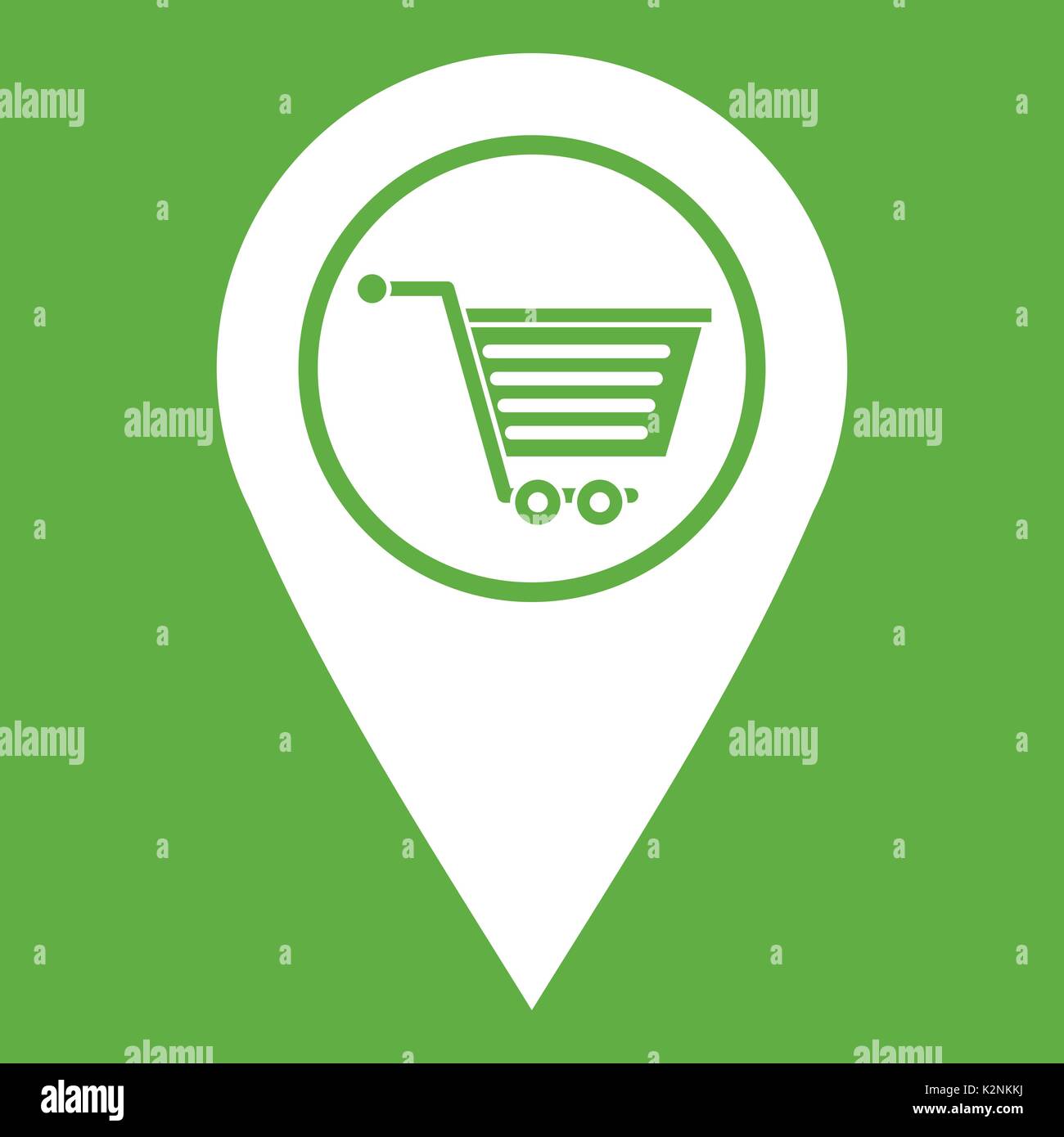 Geo tag with shopping cart symbol icon green Stock Vector Image & Art ...