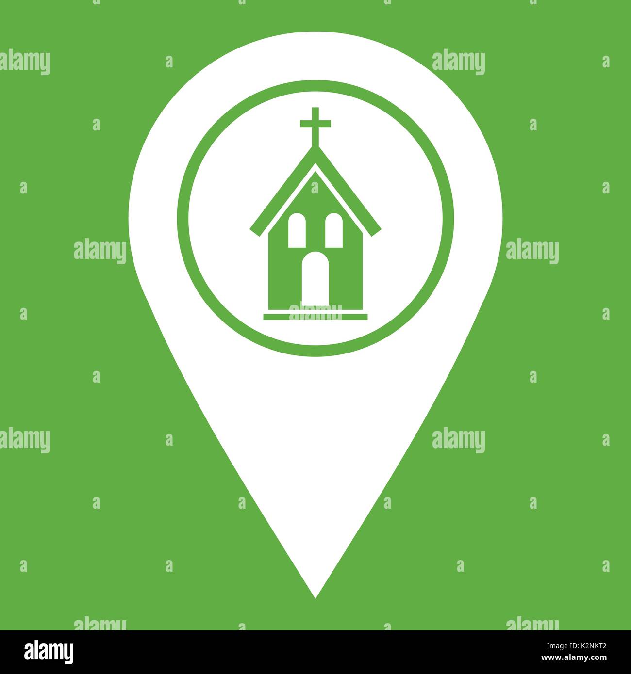 Map pointer with church icon green Stock Vector Image & Art - Alamy