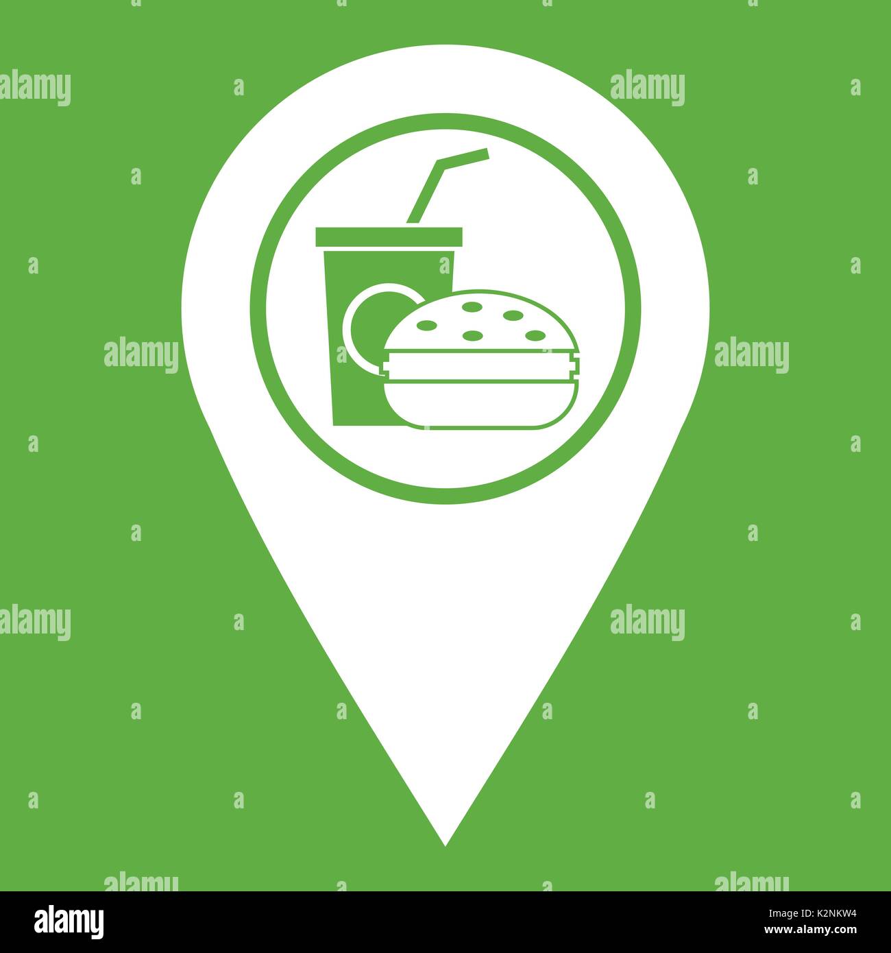 Map pointer burger icon hi-res stock photography and images - Alamy