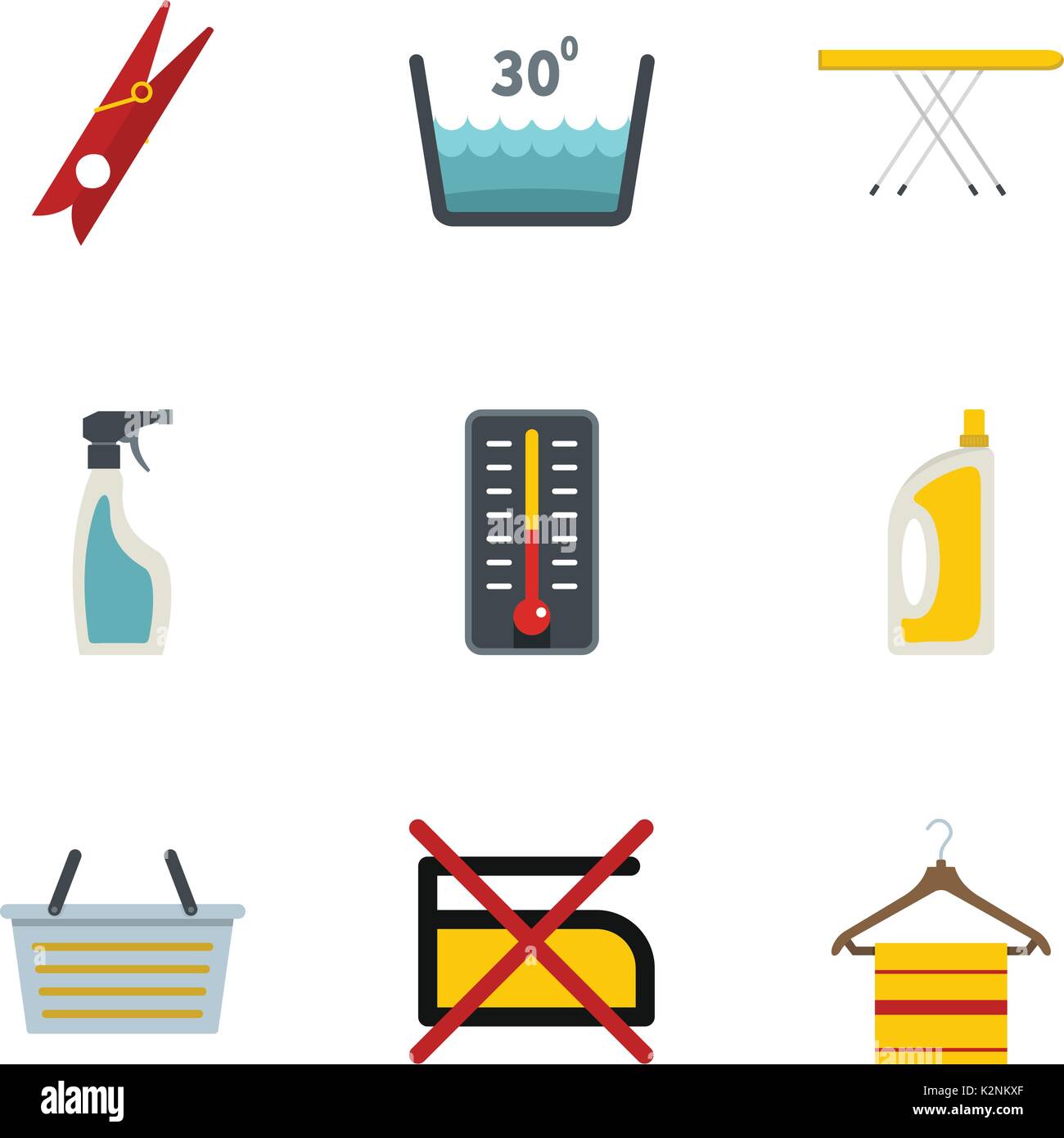 Laundry icons set, flat style Stock Vector Image & Art - Alamy