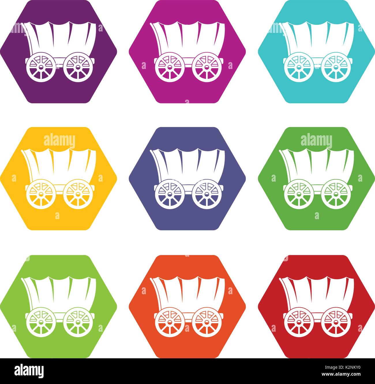 Covered wagon outside Stock Vector Images - Alamy