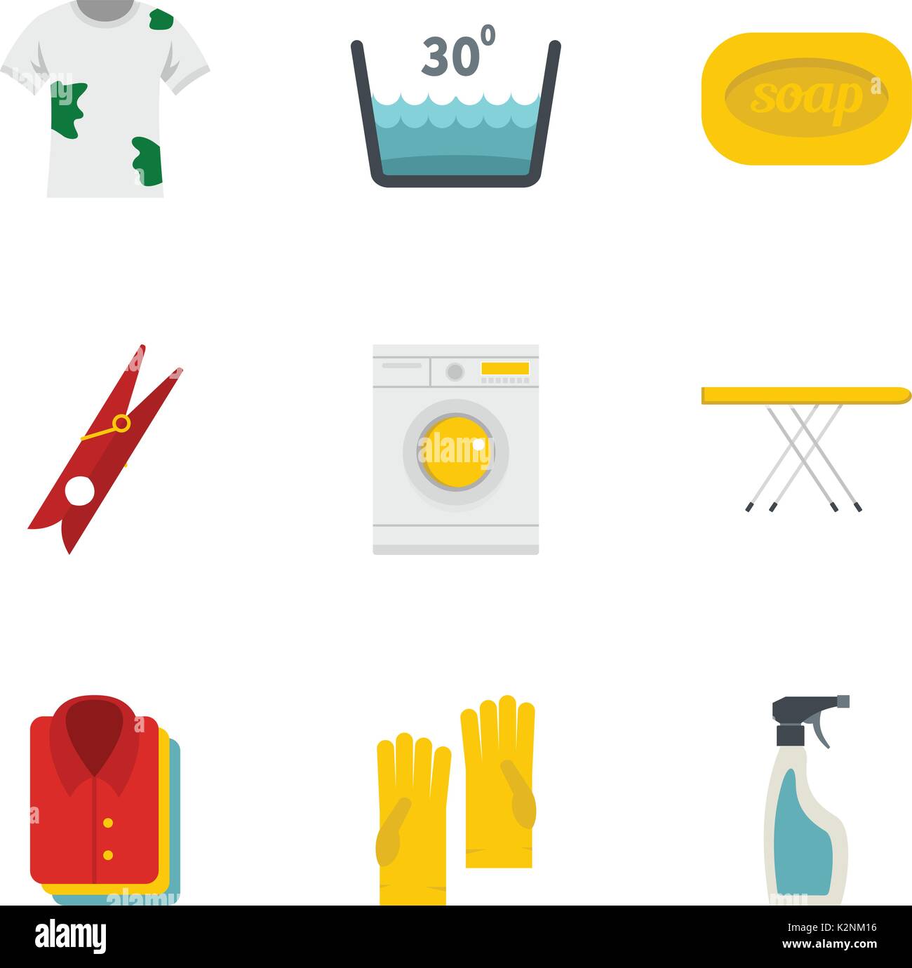 Dry cleaning icons set, flat style Stock Vector Image & Art - Alamy