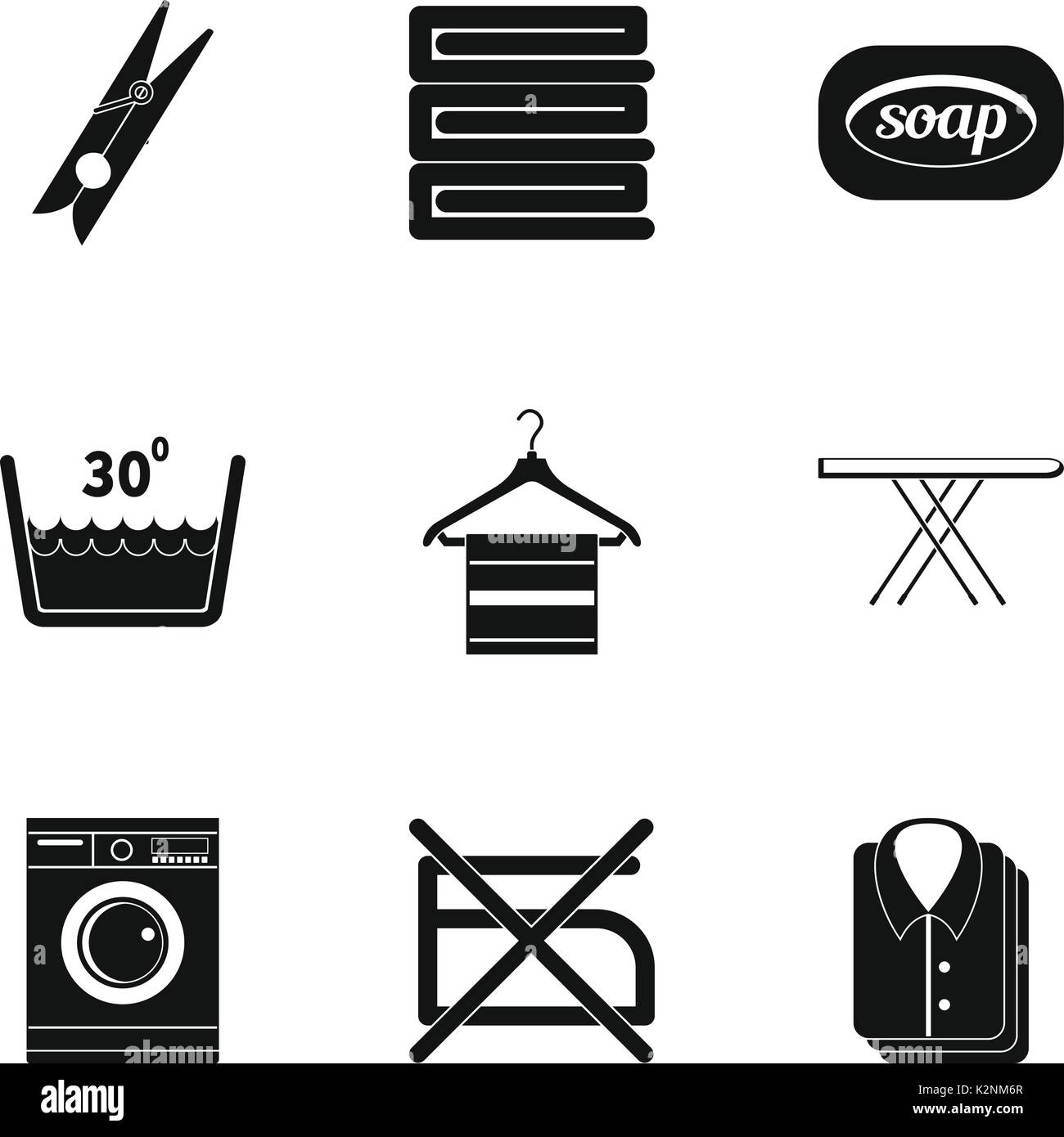 Ironing icons set, simple style Stock Vector Image & Art - Alamy