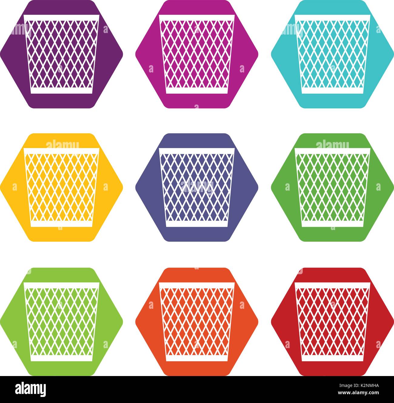 Trash can icon set color hexahedron Stock Vector Image & Art - Alamy