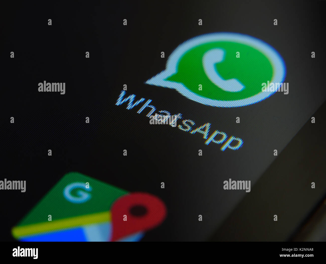 WhatsApp icon on a smartphone screen Stock Photo - Alamy
