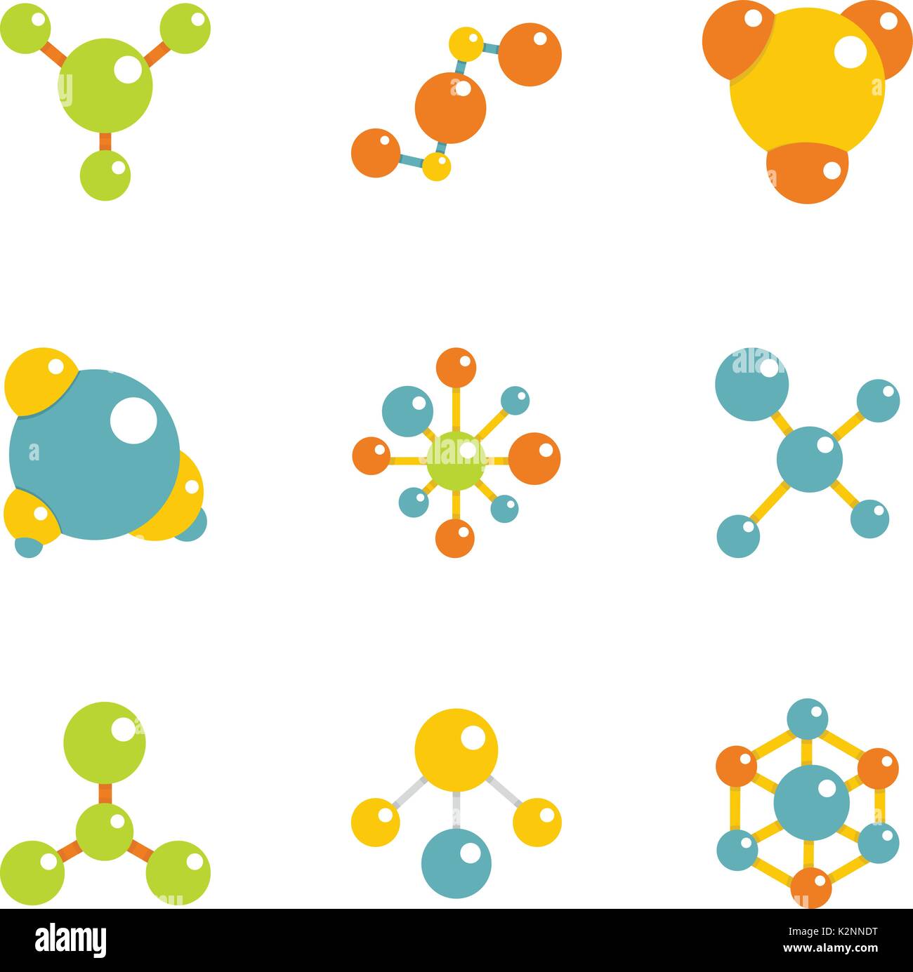 Molecular connection icons set, flat style Stock Vector Image & Art - Alamy