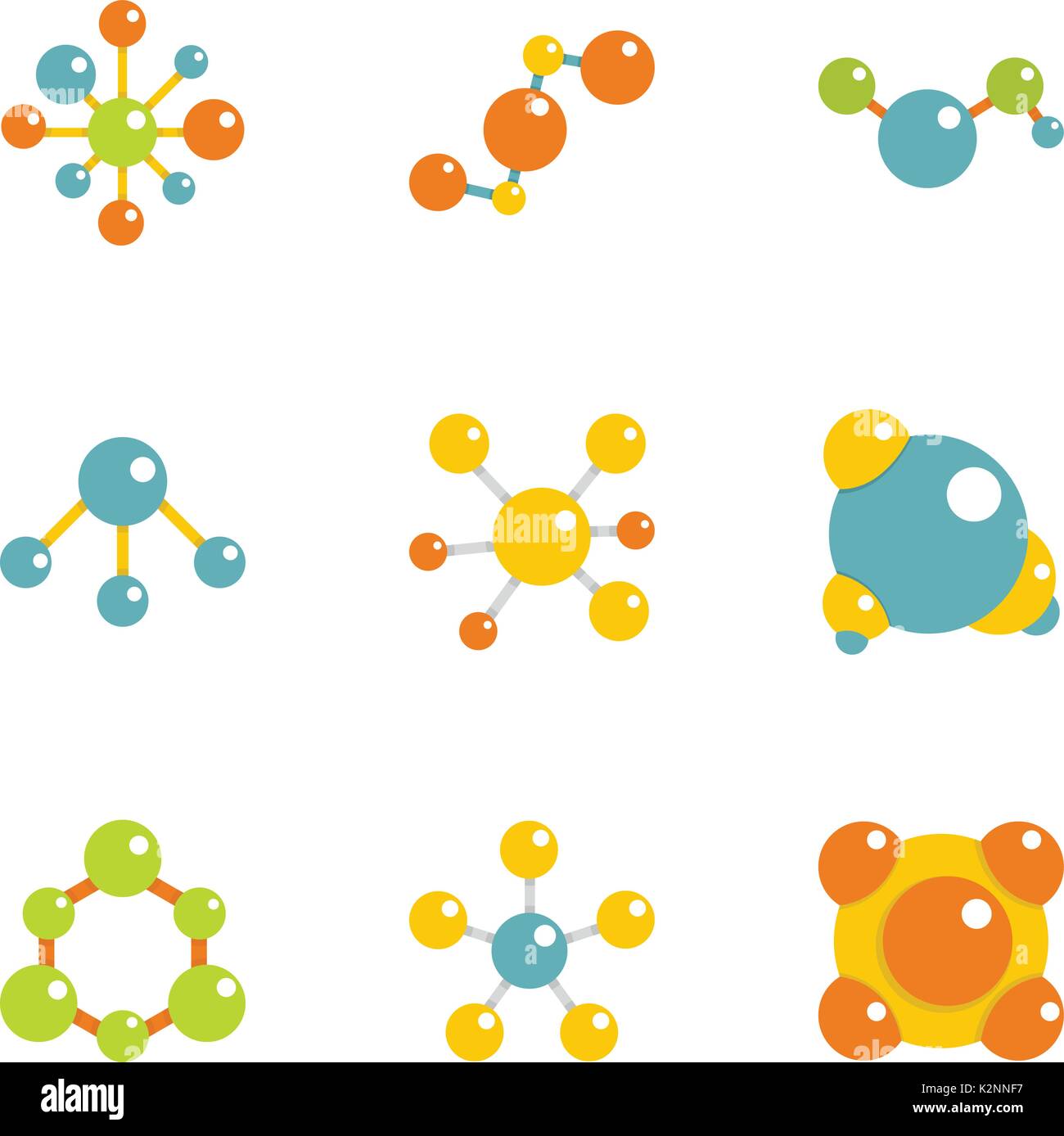 Chemical connection icons set, flat style Stock Vector Image & Art - Alamy
