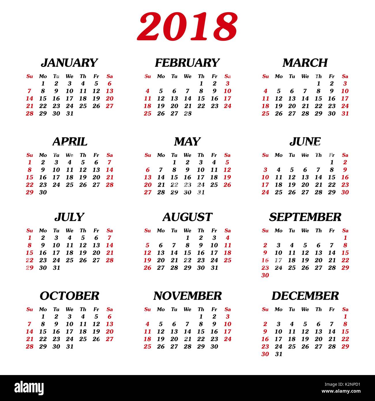 Simple calendar design hi-res stock photography and images - Alamy
