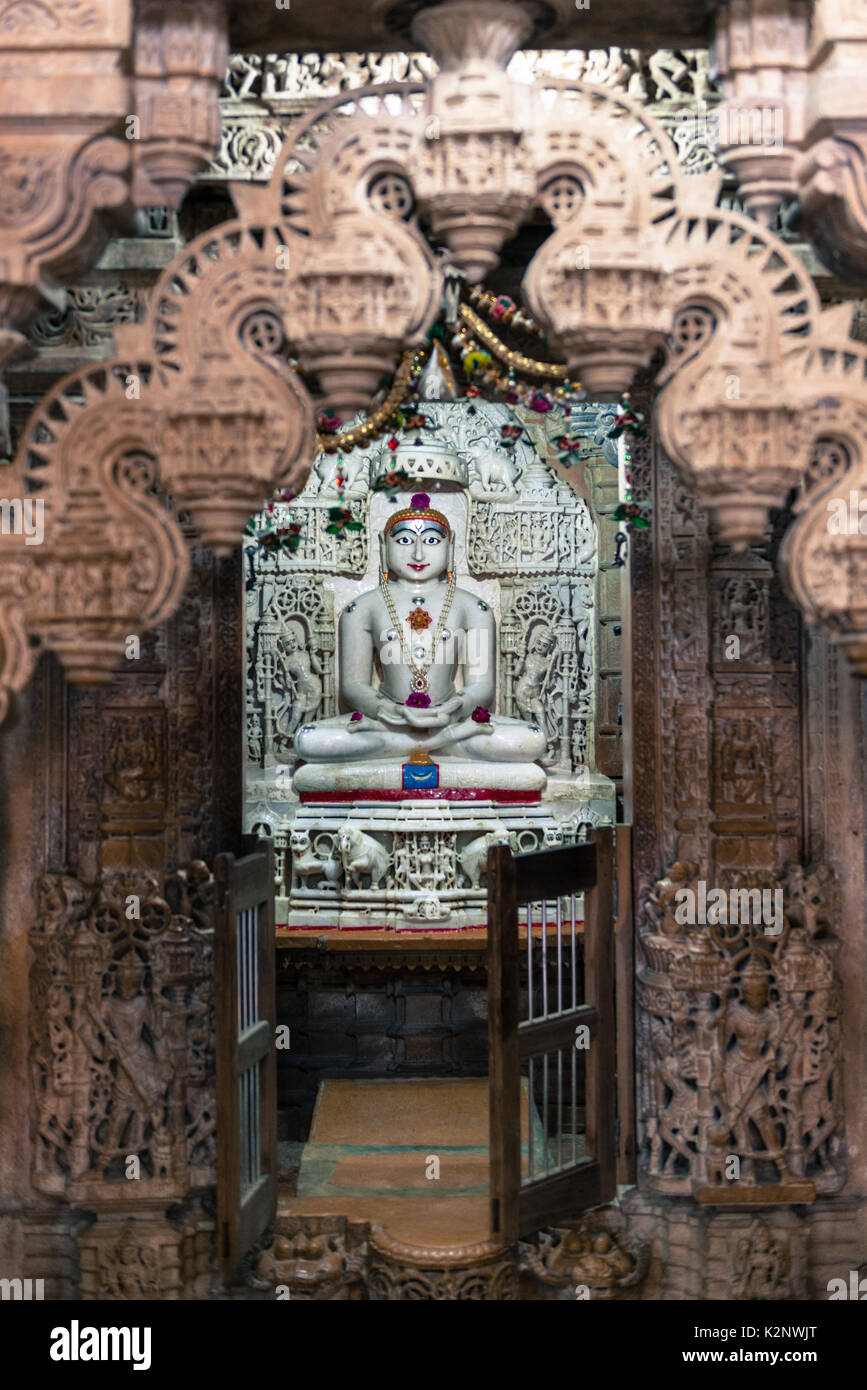 Vertical picture of Jain God, inside the Jain Temples, located in the ...