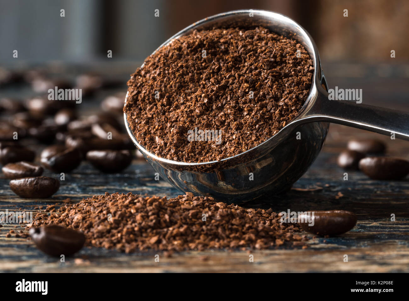 Spilled coffee beans ground hi-res stock photography and images - Alamy