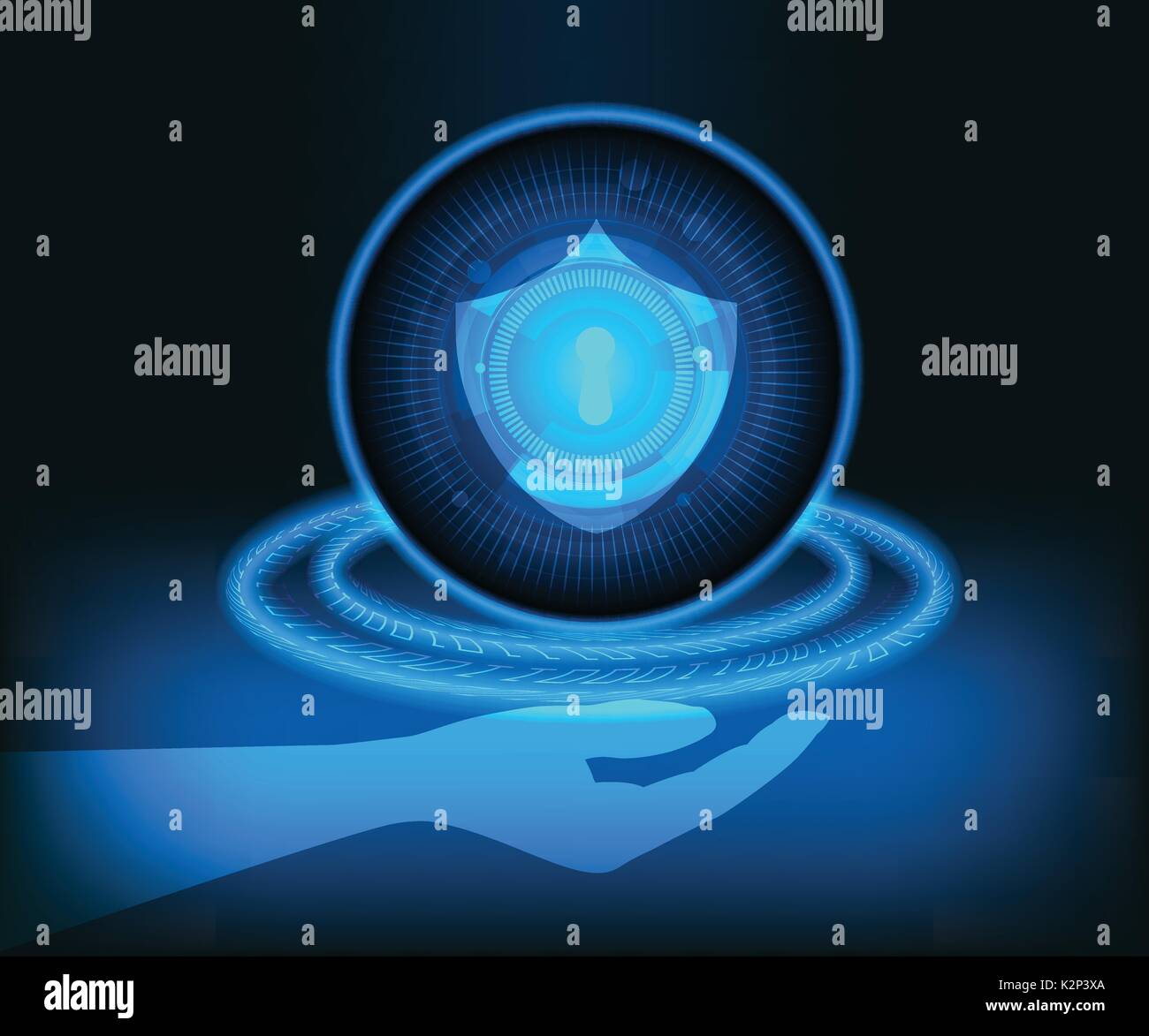 abstract cyber secutiry technology background vector illustration Stock ...