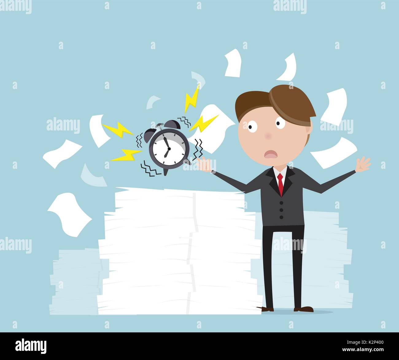 Clock document in cartoon Stock Vector Images - Alamy