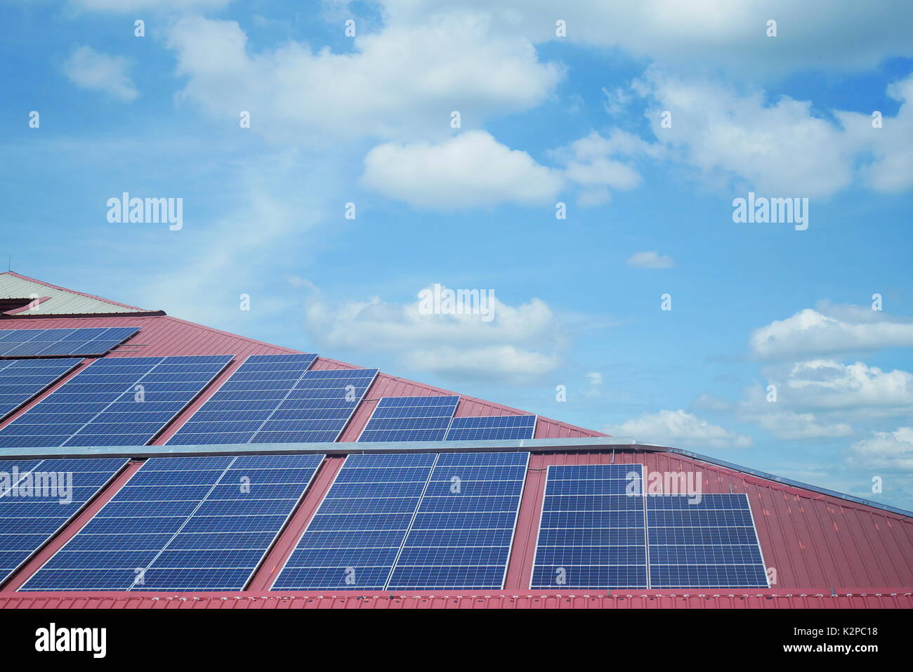 Solar cell panels on the roof Stock Photo - Alamy