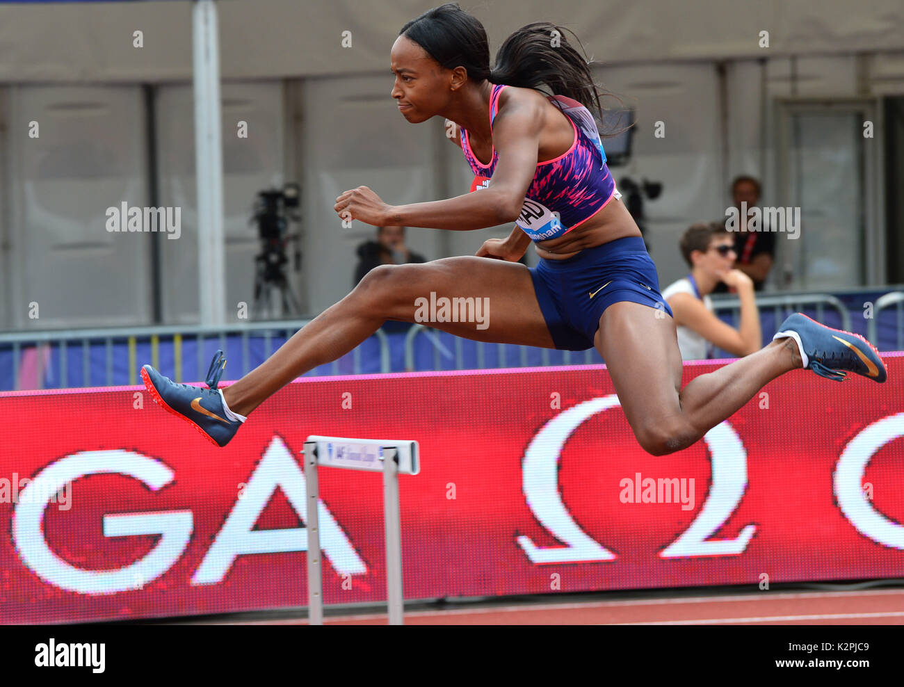 Dalilah Muhammad (USA) places second in the women's 400m hurdles in 54. ...