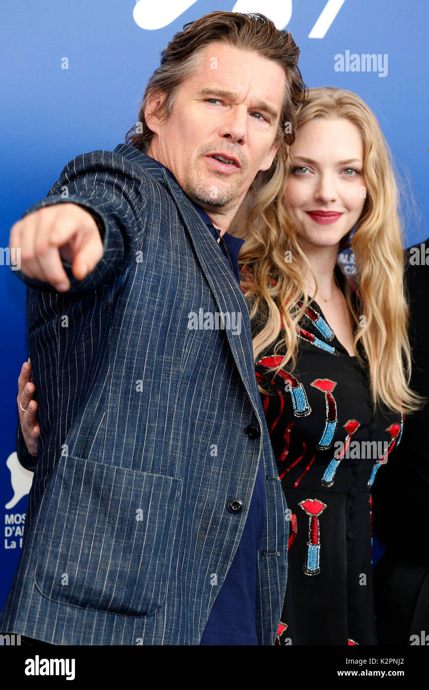 Venice, Italy. 31st Aug, 2017. Ethan Hawke and Amanda Seyfried during ...