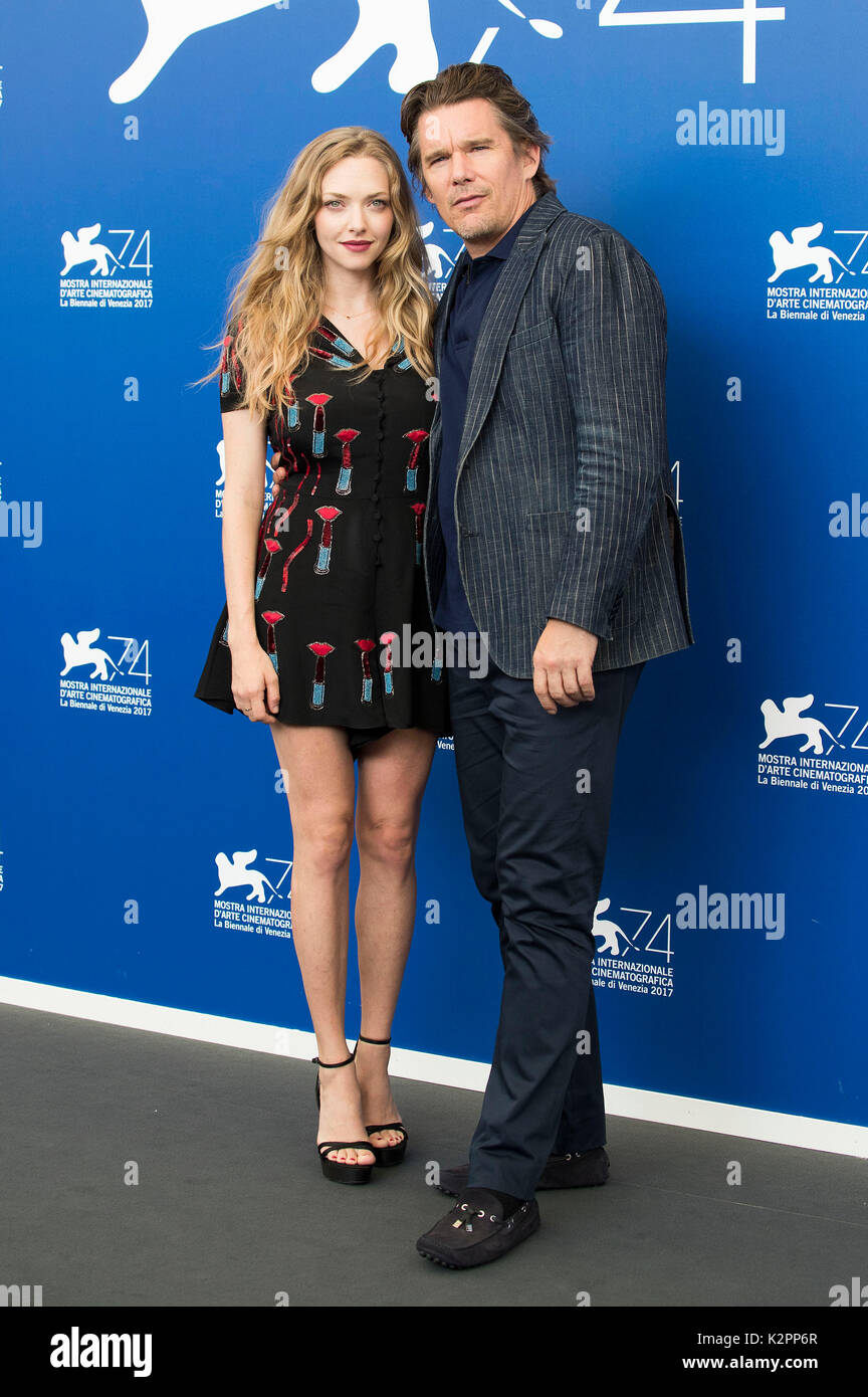 Venice, Italy. 31st Aug, 2017. Amanda Seyfried and Ethan Hawke during ...